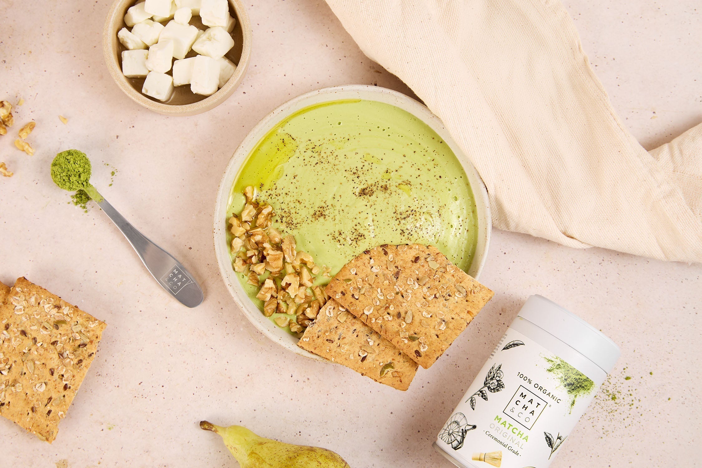 Dip di pera e feta con matcha – Matcha & CO